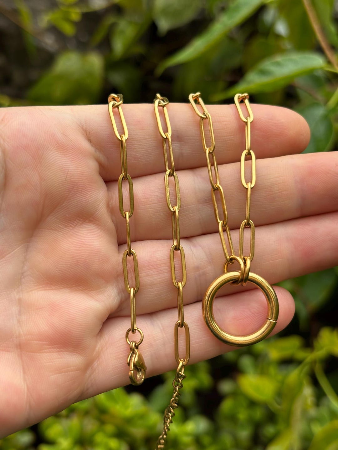 Hypoallergenic Steel Gold Paper Clip Necklace, Daily Necklace - Etsy