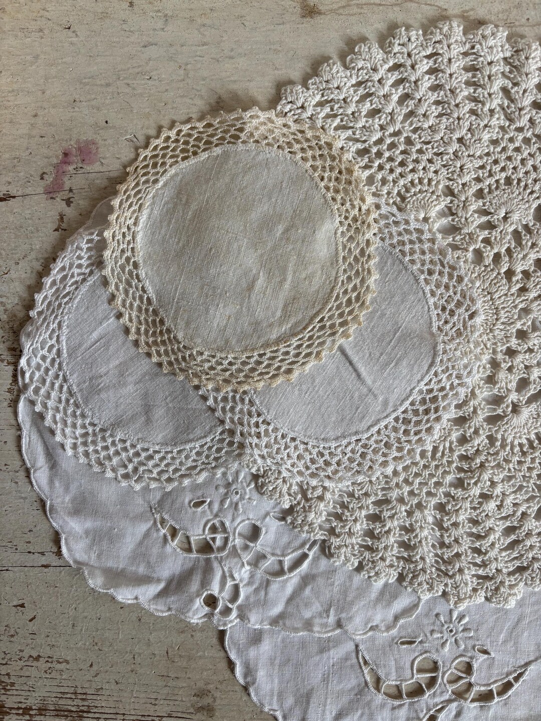 Vintage Hand Embroidered Age Marks Crochet Mats Assorted 33 Round ...