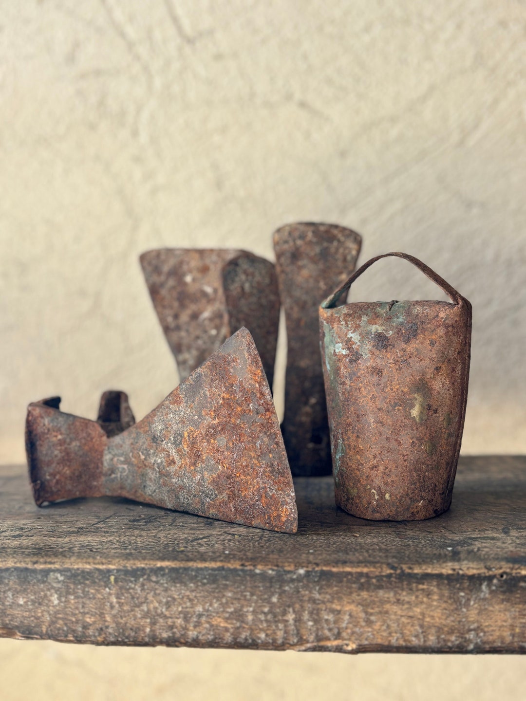 Vintage Hand Forged Iron Ax Head Rusty Carpentry Tools Workshop ...