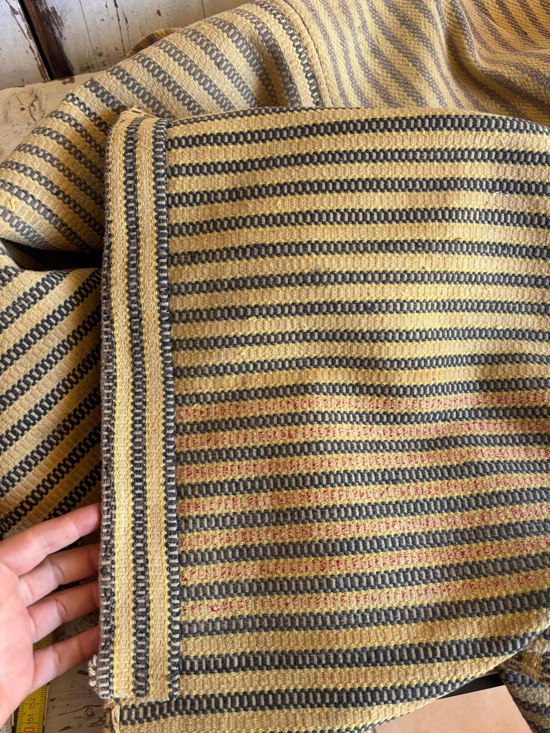 Old European Striped Fabric Rustic Fabric Roll Table Runner Creative ...