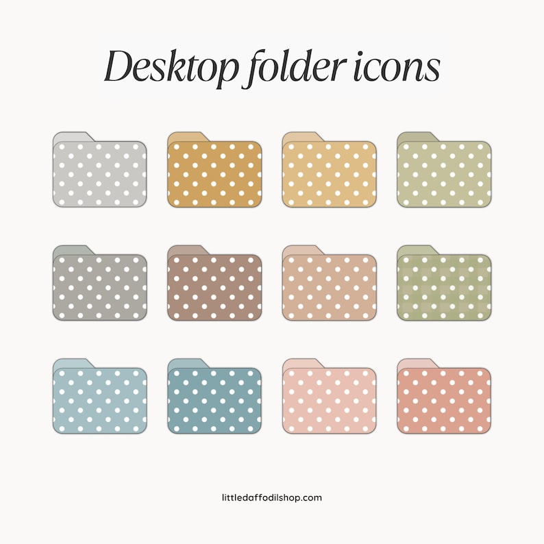 12 Polka Dots Folder Icons for Mac and Windows - Etsy
