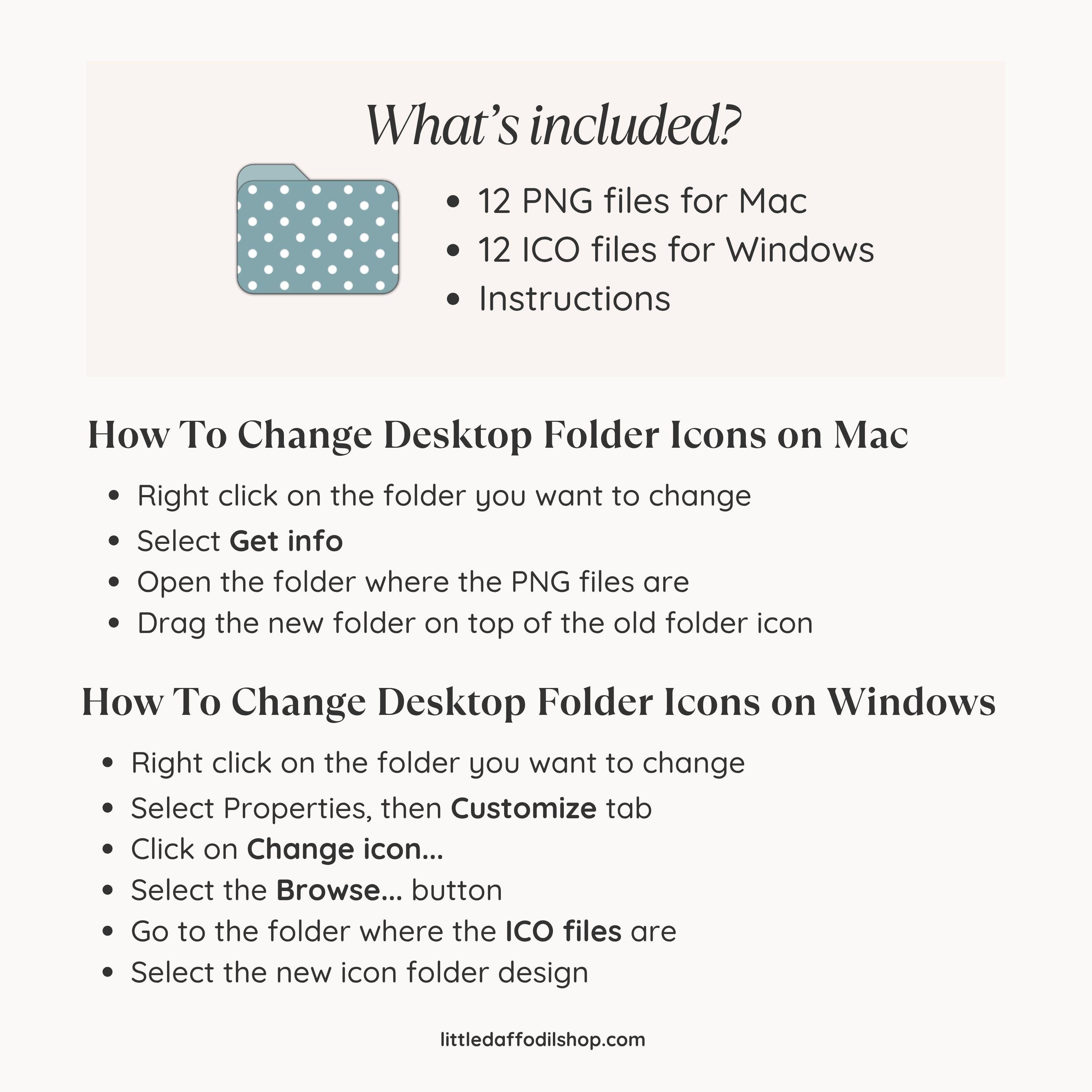 12 Polka Dots Folder Icons for Mac and Windows - Etsy