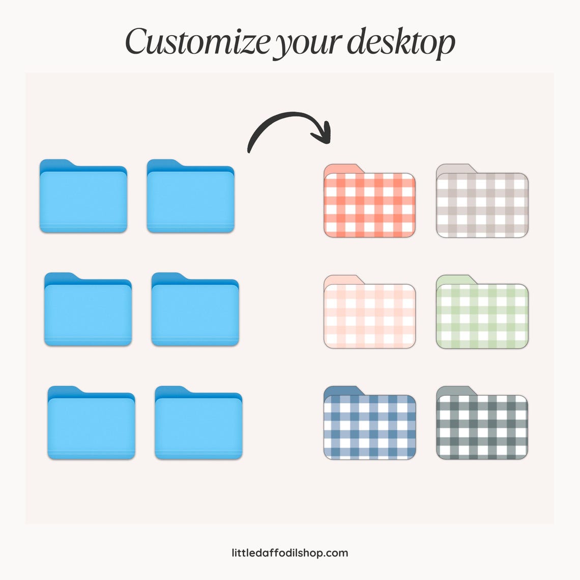 12 Plaid Gingham Folder Icons for Mac and Windows - Etsy