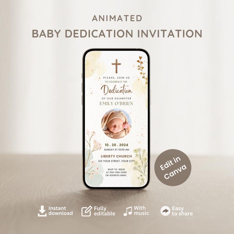 Baby Dedication Invitation - Etsy