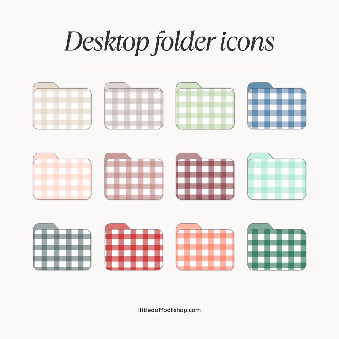 12 Plaid Gingham Folder Icons for Mac and Windows - Etsy