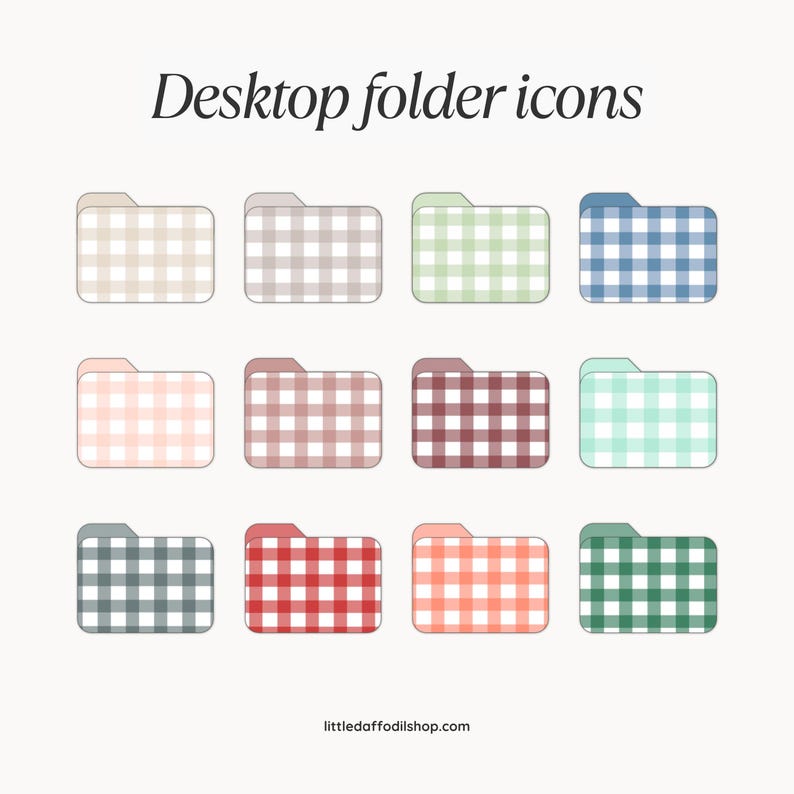 12 Plaid Gingham Folder Icons for Mac and Windows - Etsy
