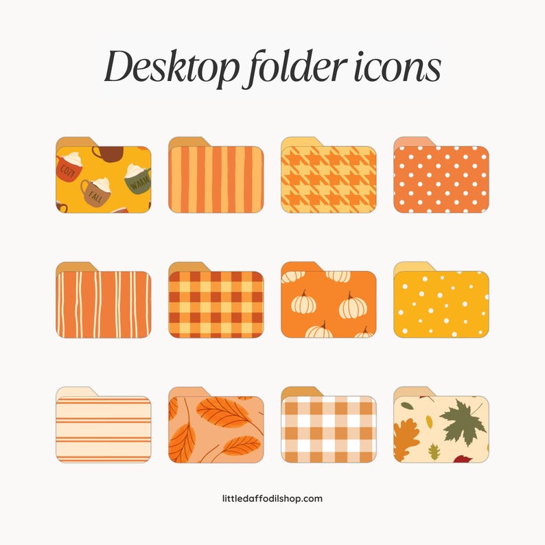 12 Fall Folder Icons for Mac and Windows - Etsy