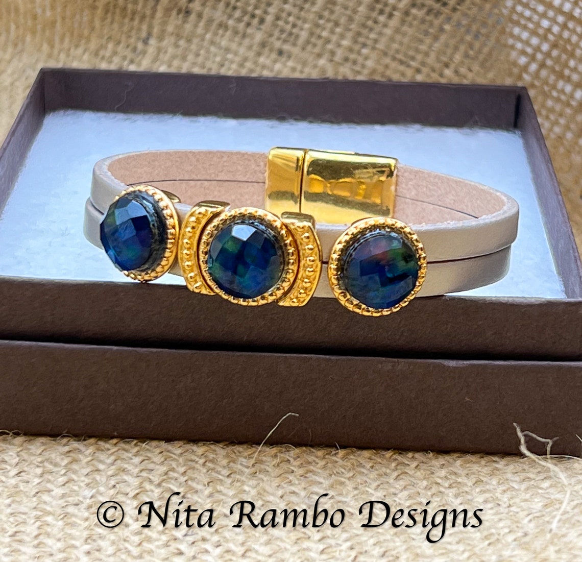 Abalone Quartz Leather Cuff Bracelet... - Etsy
