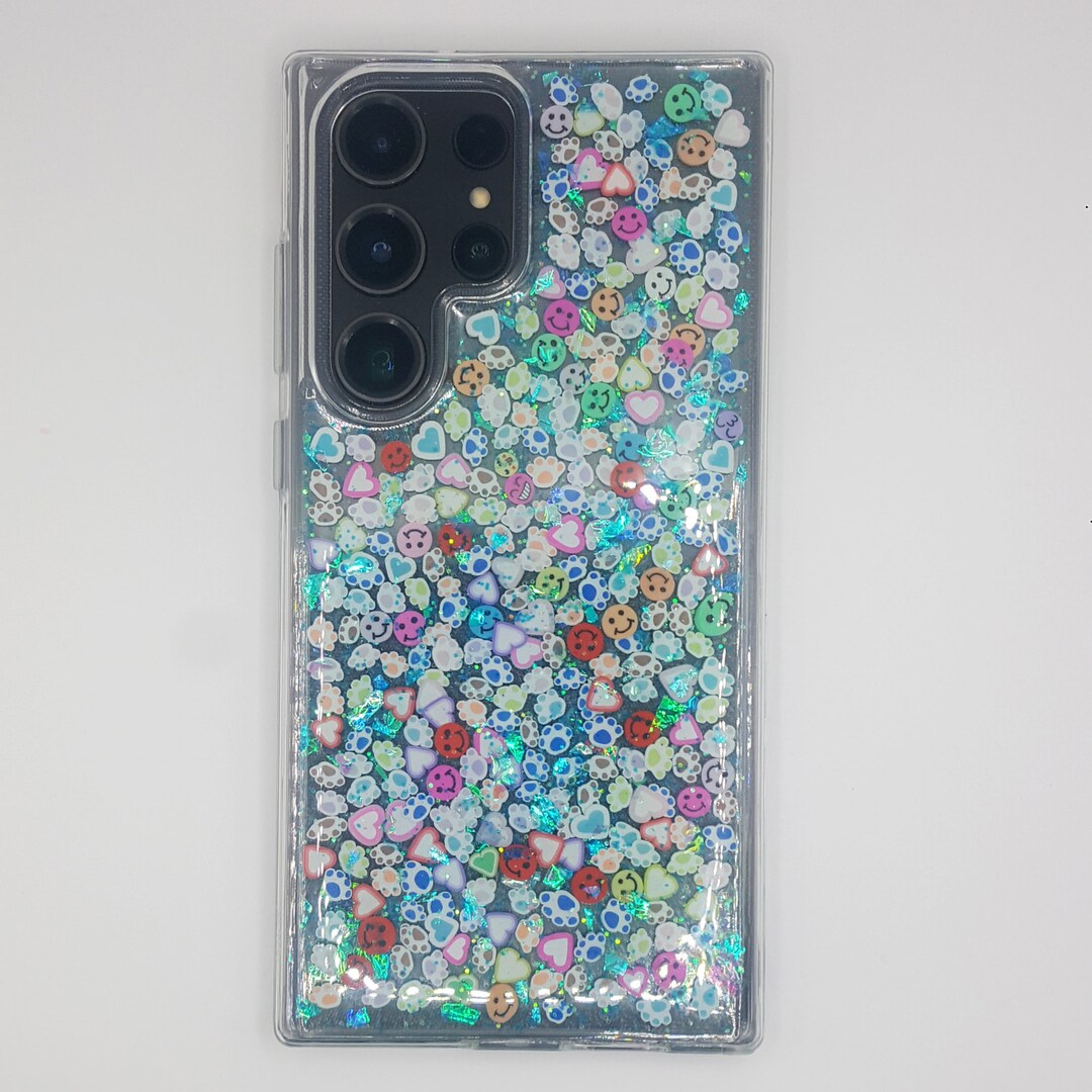 Animal Paw Footprint Slice Sprinkle Sparkle Flake Double Layered ...