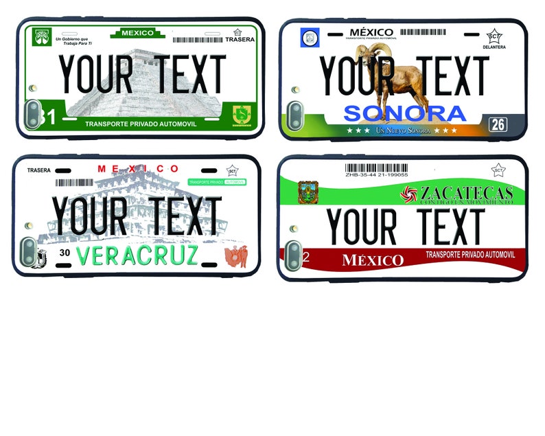 Custom Text Mexico State License Plate Tempered Glass Phone - Etsy