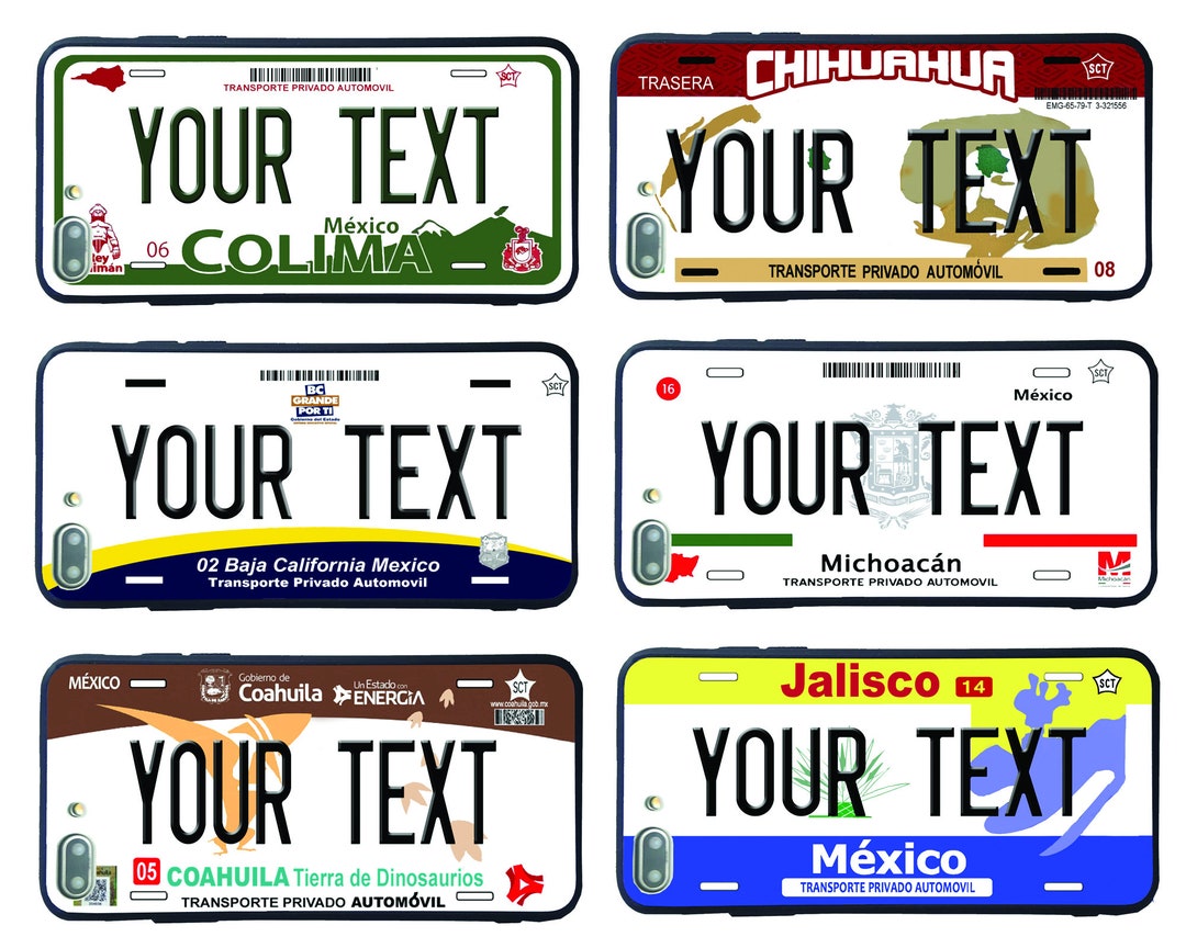 Custom Text Mexico State License Plate Tempered Glass Phone Case iPhone ...