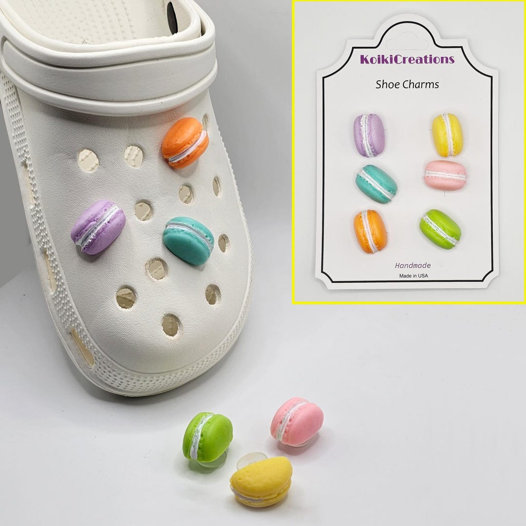6 Pcs 3D Pastel Half Macarons Croc Shoe Charm, Charms, - Etsy