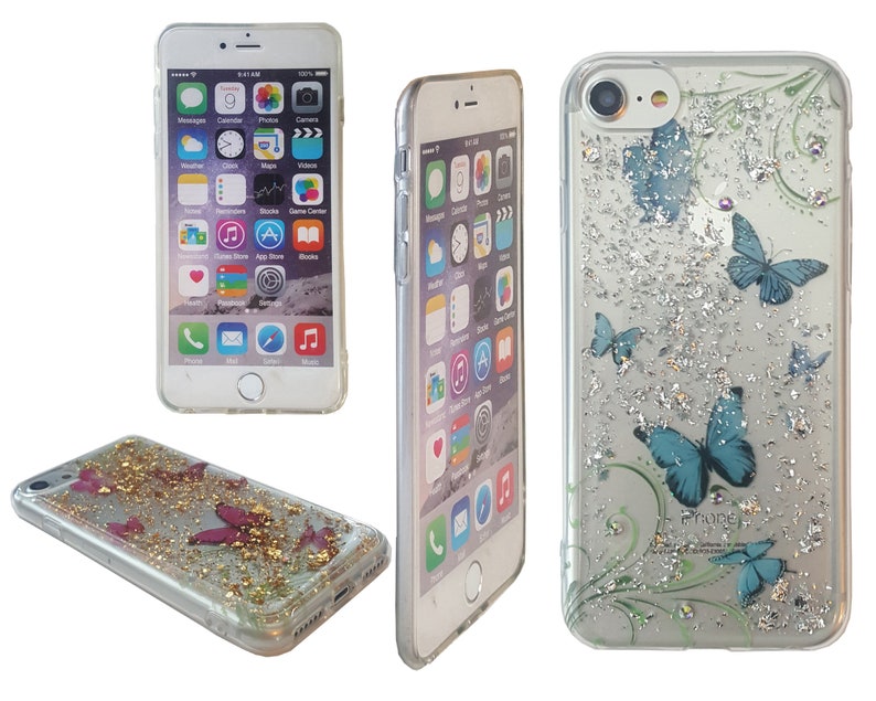 Butterfly Gold Flake TPU Rubber Cell Phone Case Samsung Galaxy | Etsy