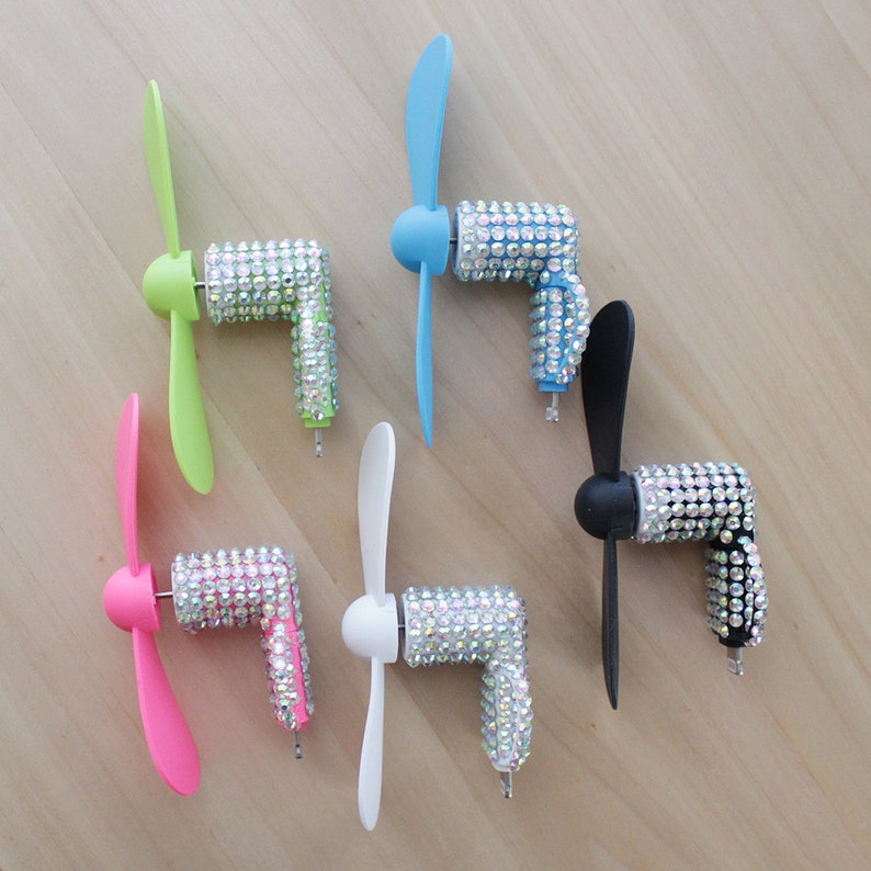 Bling Rhinestone Sparkle Mini Micro USB Portable Fan 2 in 1 - Etsy