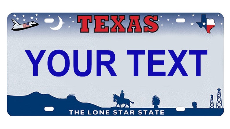 Personalized Custom Name Texas License Plate Tempered Glass - Etsy