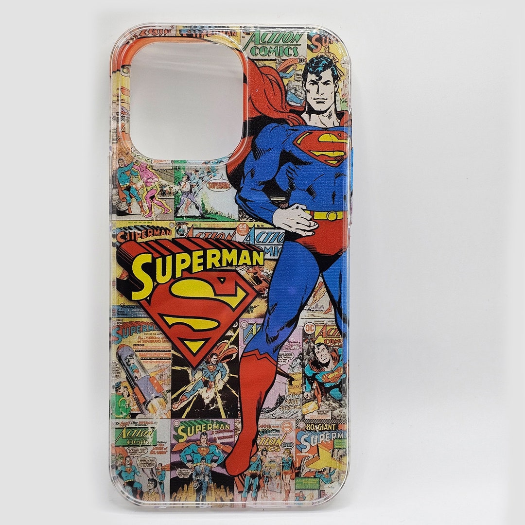Superman Comic Scrap Collage Clear Double Layered Durable Cover iPhone ...