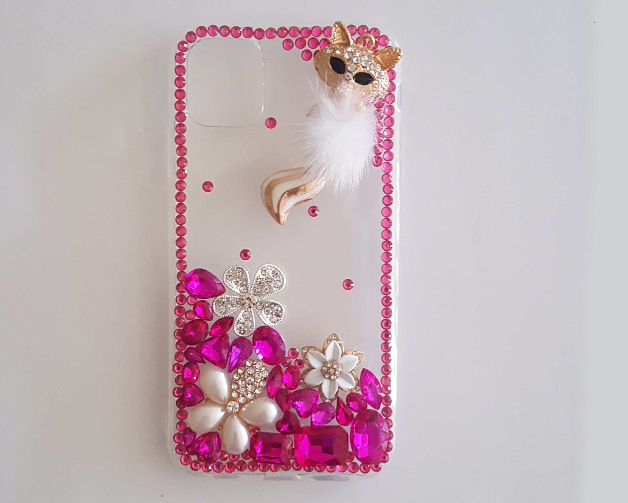 Rhinestone Bling 3D Deco Customized Furry Fox Handmade Iphone | Etsy