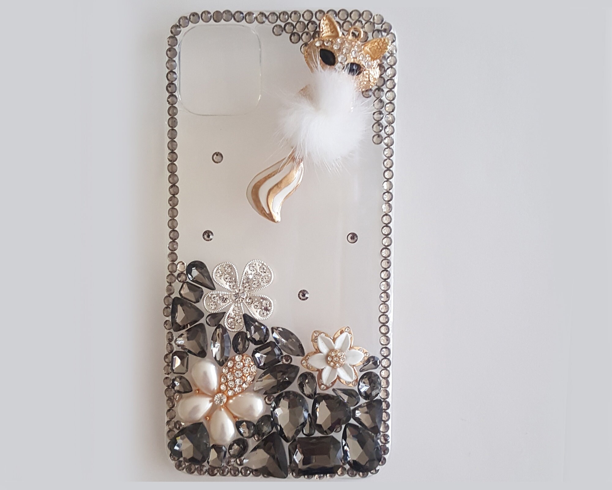 Rhinestone Bling 3D Deco Customized Furry Fox Handmade Iphone | Etsy