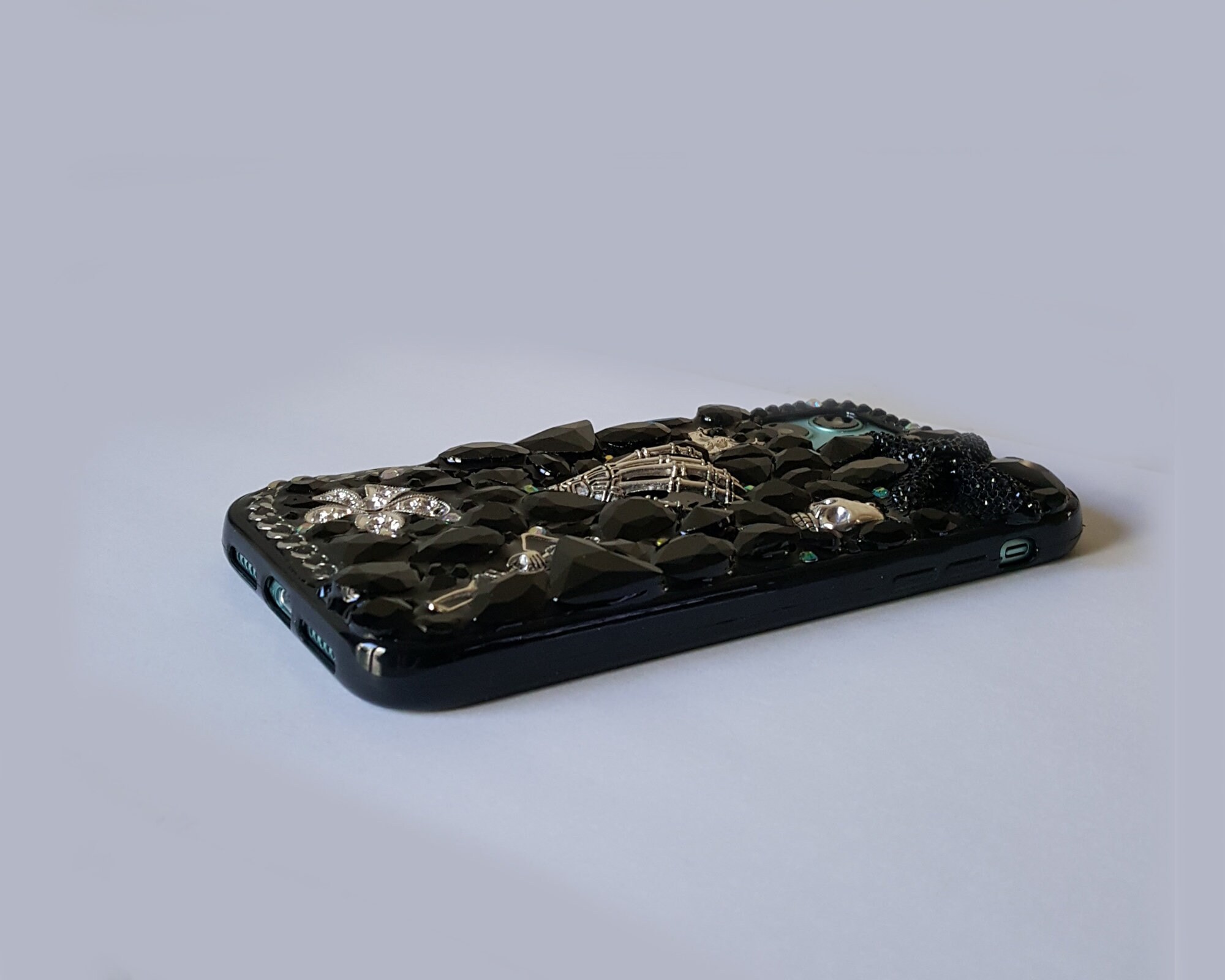 Rhinestone Black Bling 3D Deco Skeleton Hand Skull Flowers - Etsy