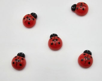 Ladybug, Bug Magnet, Small Size Handmade Clay Magnet Insect Figurine ...
