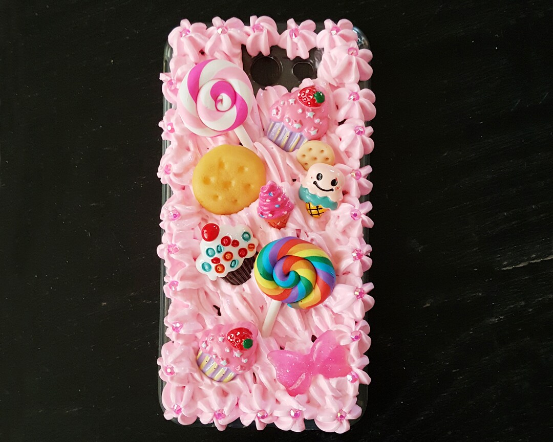 Pink Whipped Cream Candy Cupcake Rhinestone Deco iPhone 6/7/8 Plus X/xs ...