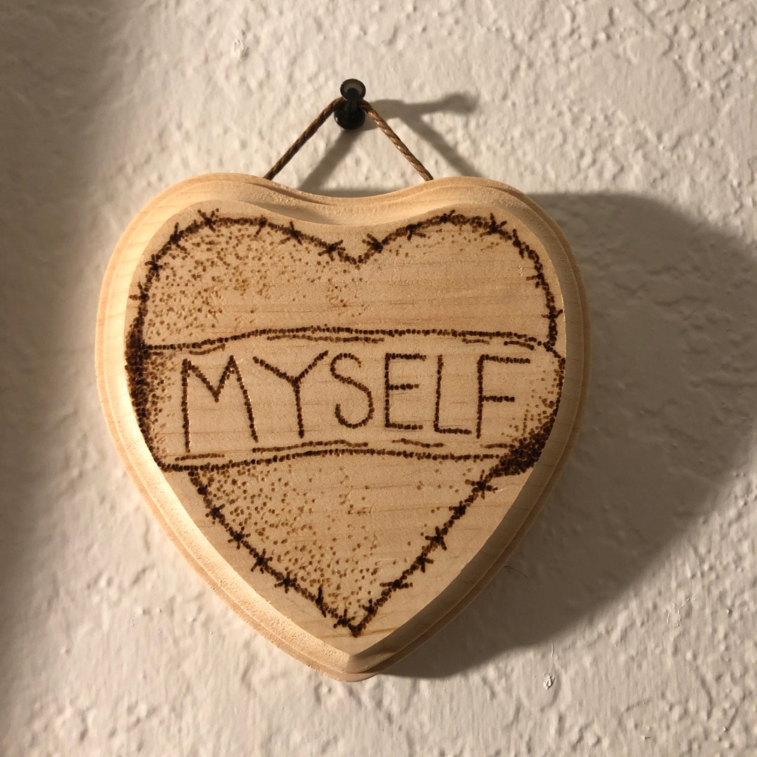 Wood Burning Art Heart Shaped Wall Decor - Etsy