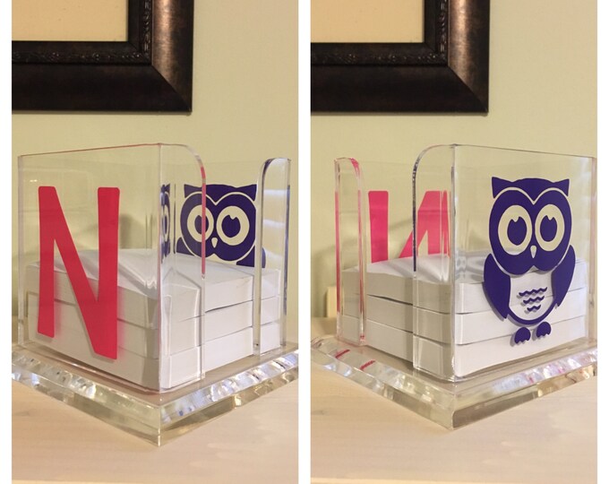 Acrylic Post It Note Holder, Note Holder, Cube Note Holder, Holds 3 X 3 ...