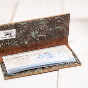 Leather Check Book Cover for Women, Purse Organizing Pouches, 3rd ...