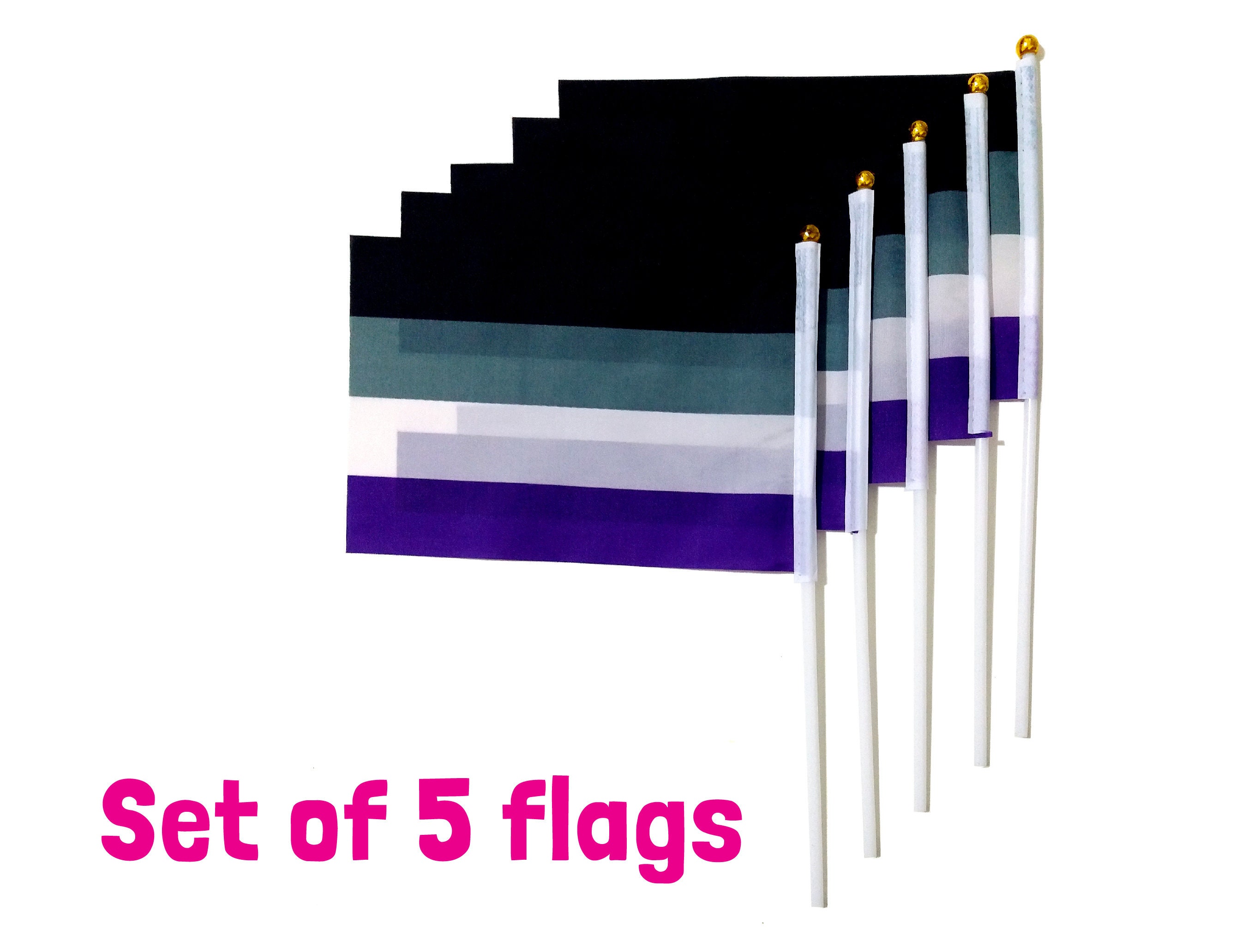 Asaexual pride mini flags. Set of 5 small ace flags | Etsy