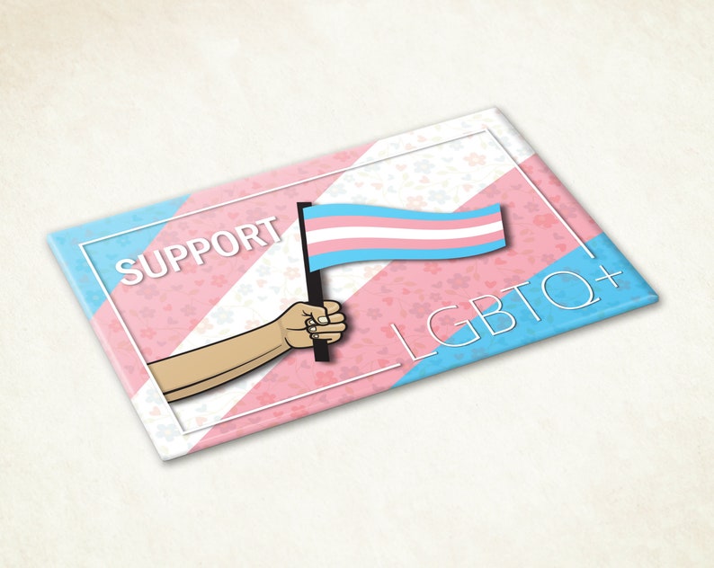 Trans pride flag magnet. Gift for transgender man or woman | Etsy