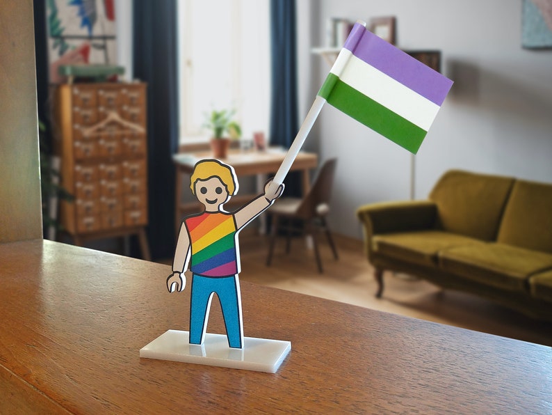 Genderqueer Pride Flag Gay Figurine. LGBTQ Gift or Coming Out | Etsy