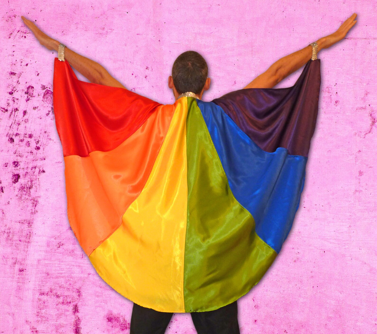 Lgbtq Gay Pride Flag Rainbow Cape Drag Queen Costume Outfit Etsy