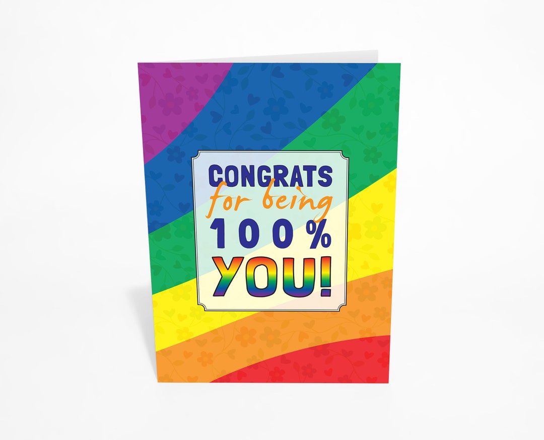 Gay Pride Flag Coming Out Card for LGBTQ - Etsy