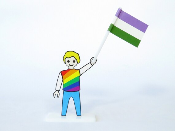 Genderqueer Pride Flag Gay Figurine. LGBTQ Gift or Coming Out | Etsy