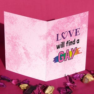 Gay Support LGBT Pride Flag I Love You Card Funny Greeting Fun Card ...