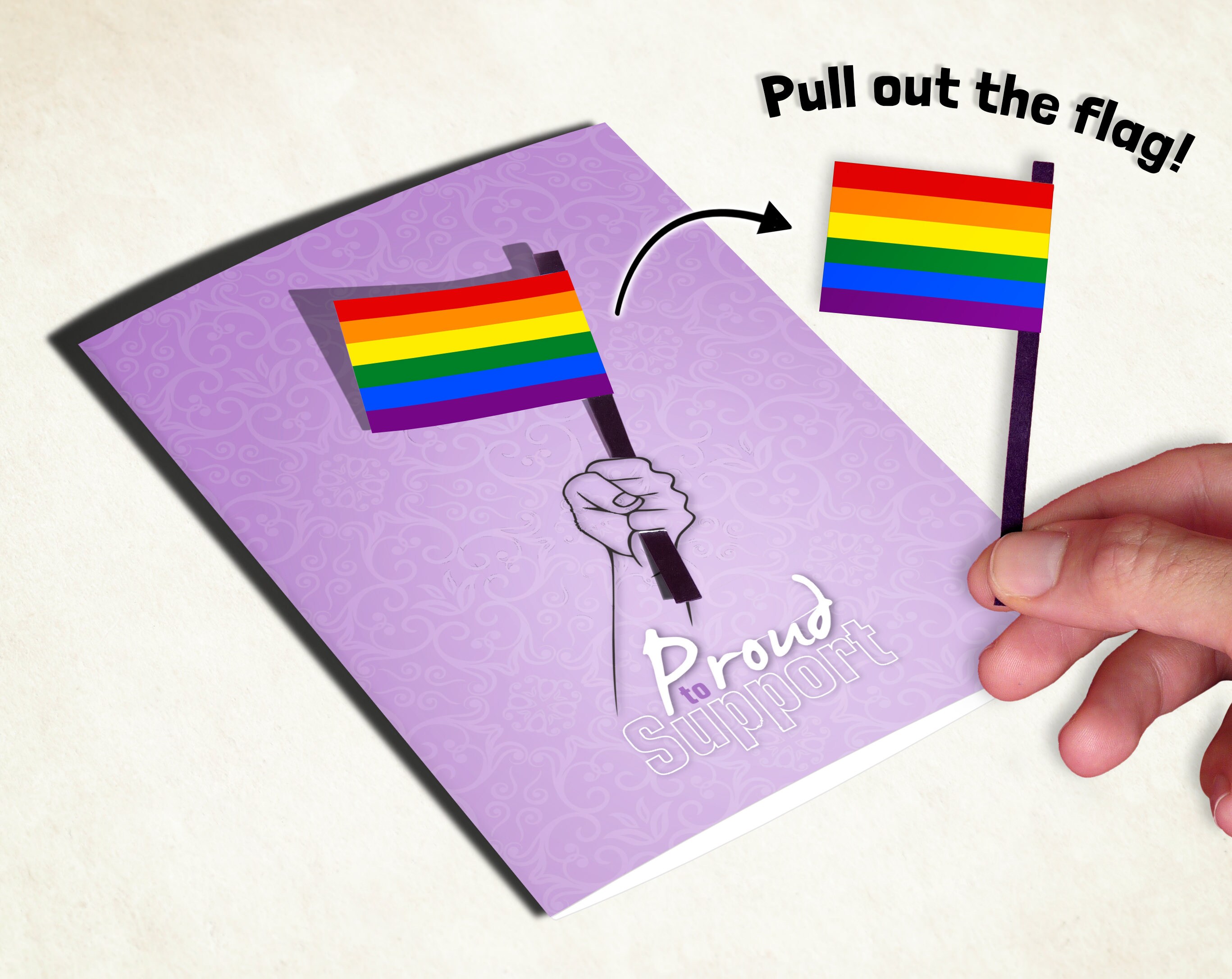 LGBTQ Gay Pride Flag Card | Etsy