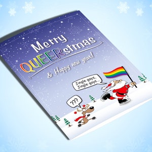 Gay Queer LGBT Pride Flag Xmas Christmas Greeting Card Gift - Etsy