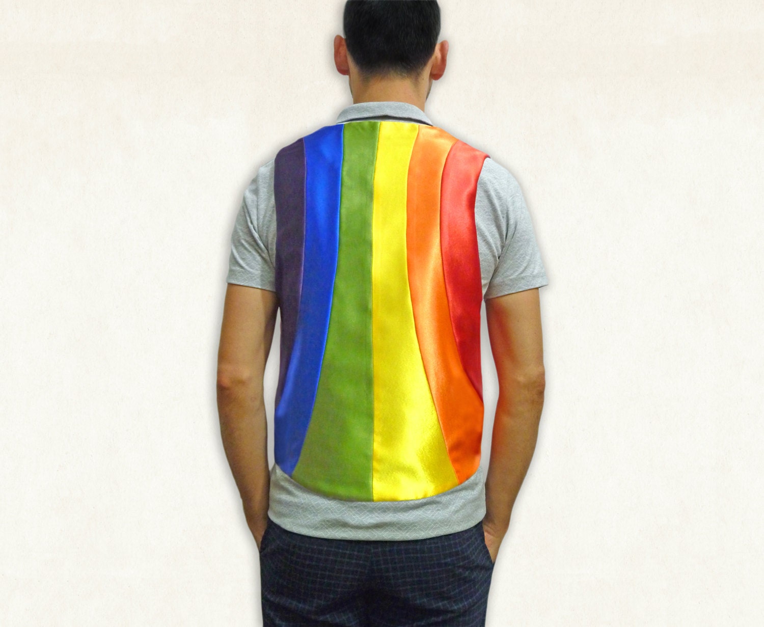 LGBT Gay rainbow pride flag vest shirt outfit clothing Drag | Etsy