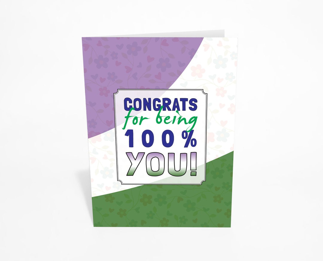 Genderqueer Pride Flag Coming Out Card for LGBTQ - Etsy