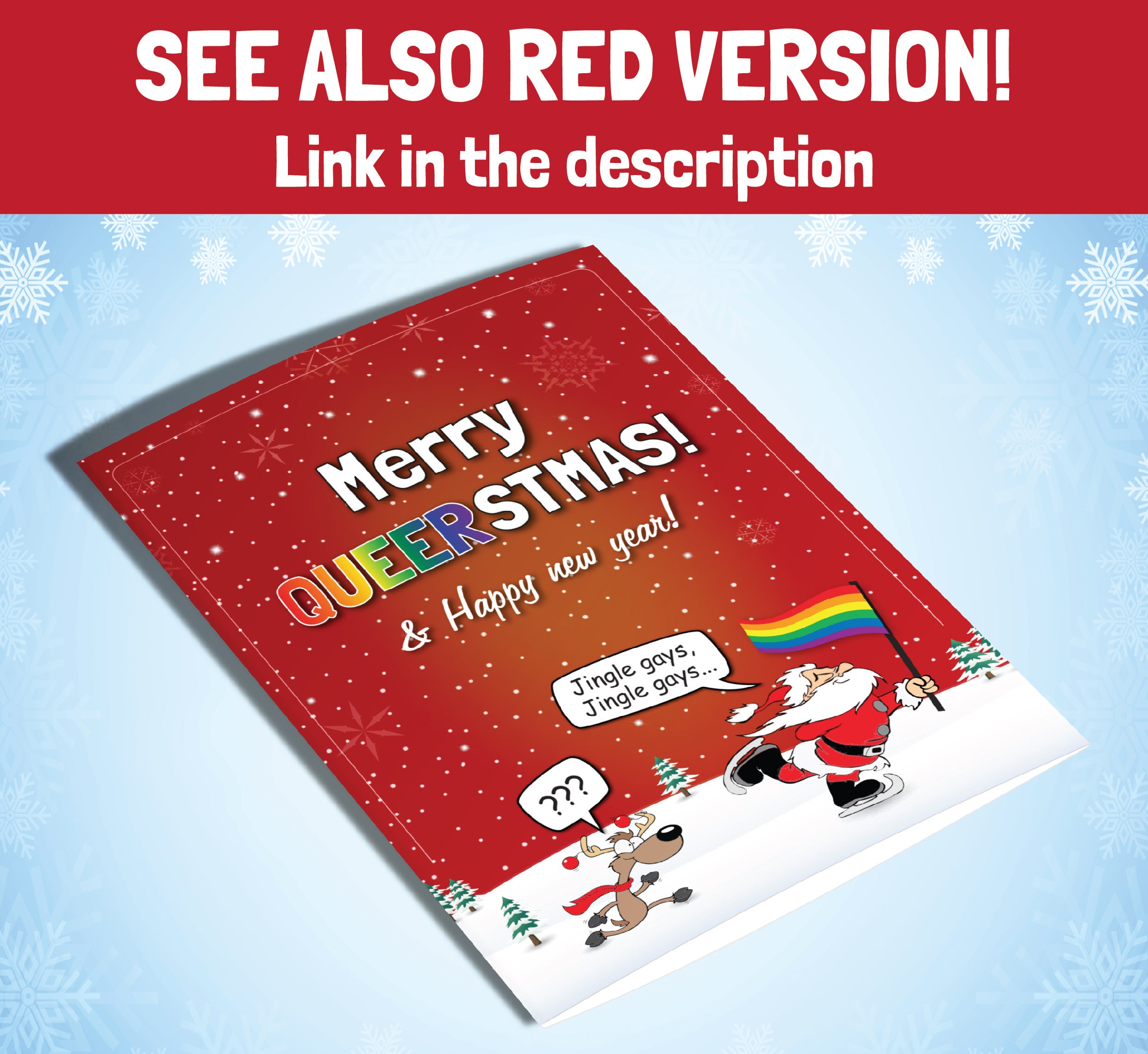 Gay Queer LGBT Pride Flag Xmas Christmas Greeting Card Gift - Etsy