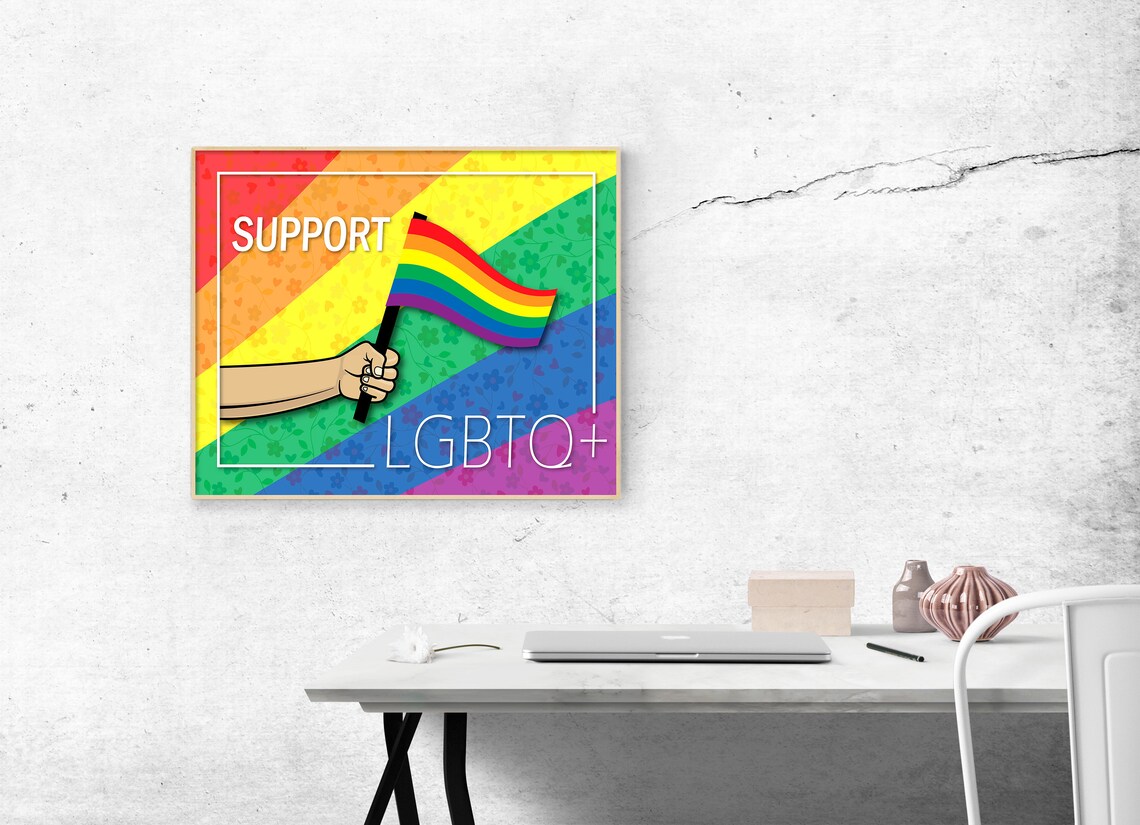 LGBT Equality Support Quote Gay Pride Flag Couples Gift Queer | Etsy
