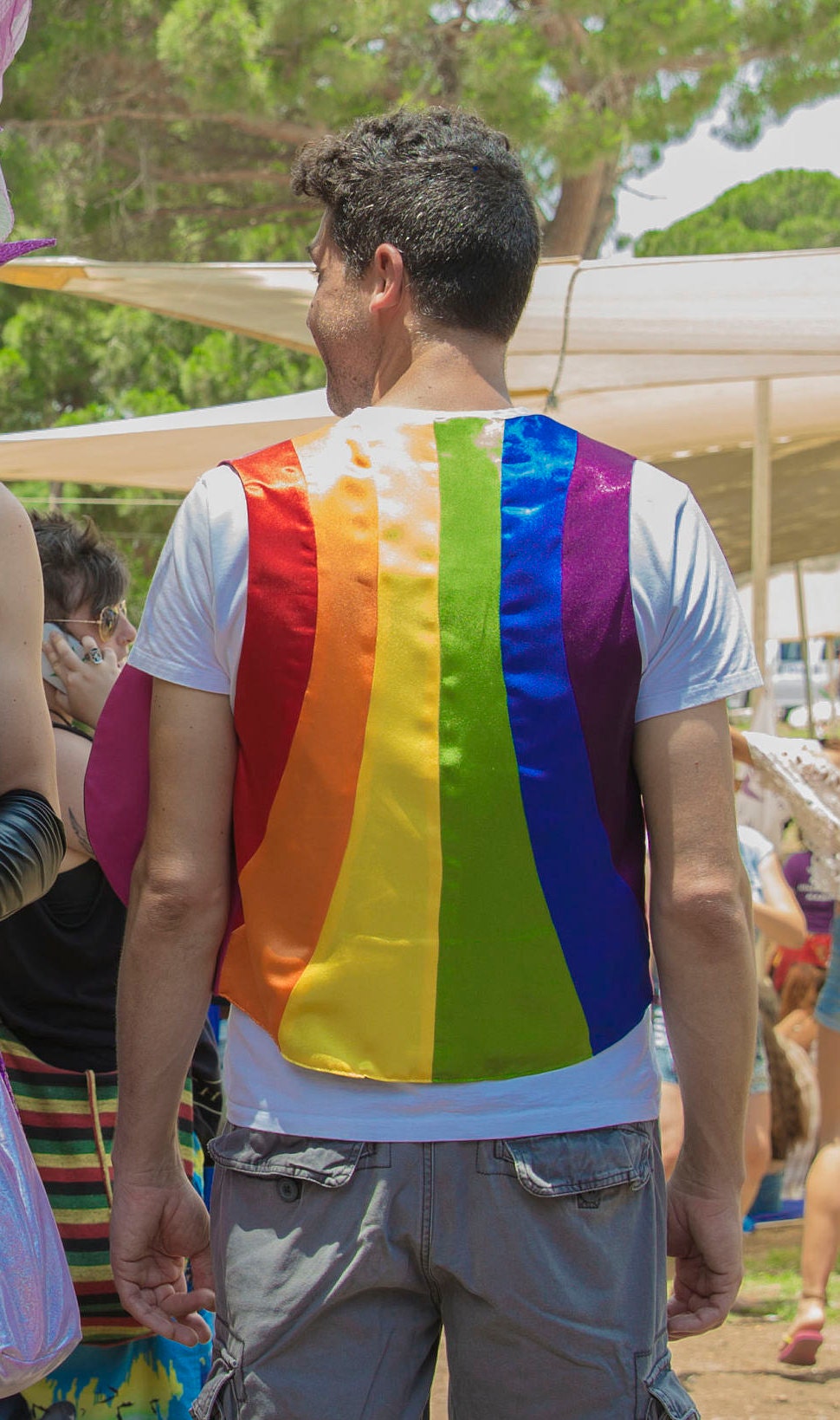 LGBT Gay rainbow pride flag vest shirt outfit clothing Drag | Etsy
