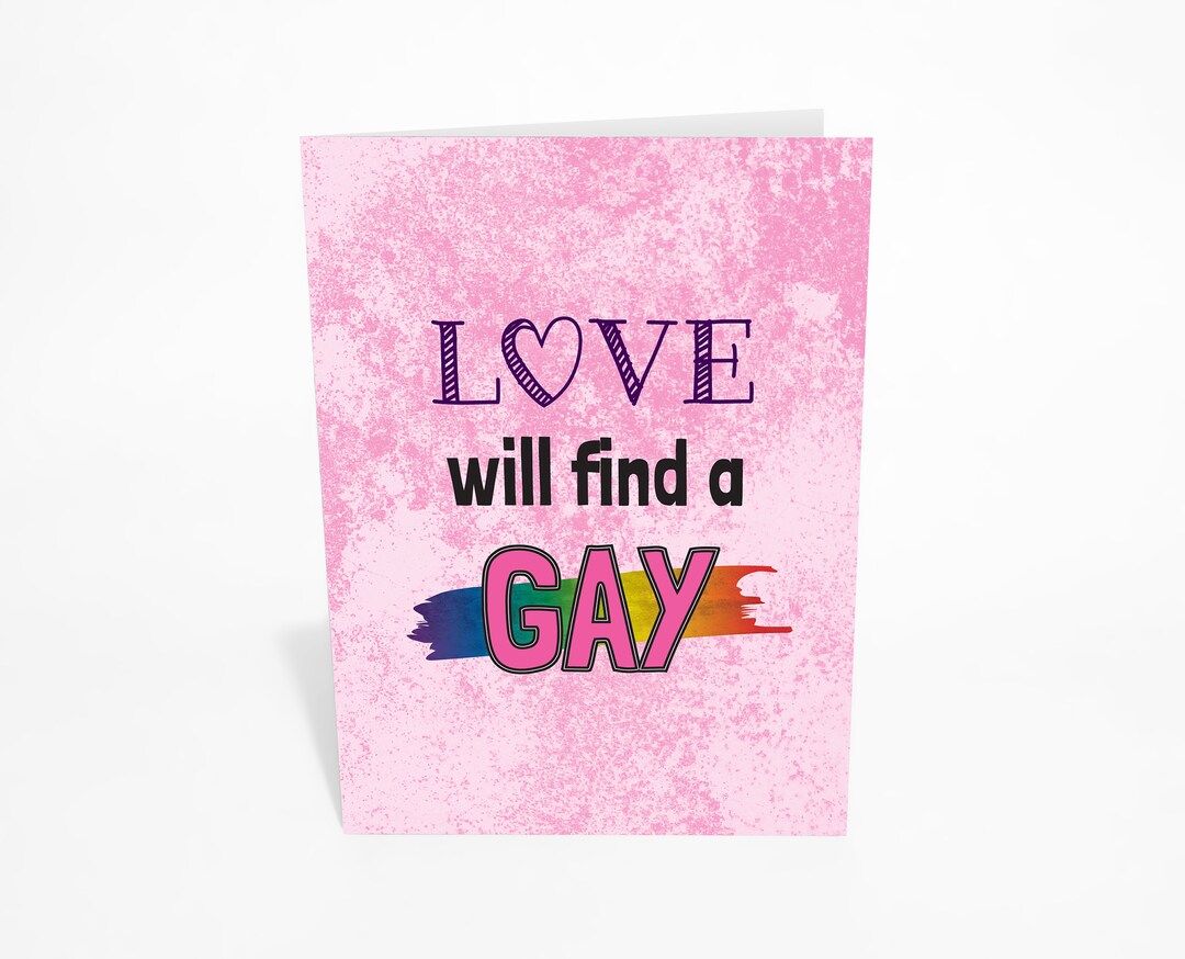 Gay Support LGBT Pride Flag I Love You Card Funny Greeting Fun Card ...