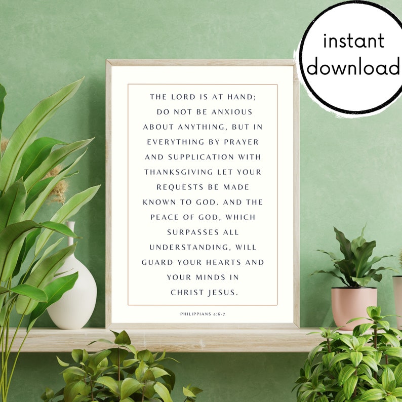 Printable Modern Christian Wall Art, Bible Verse Room Decor, Printable ...