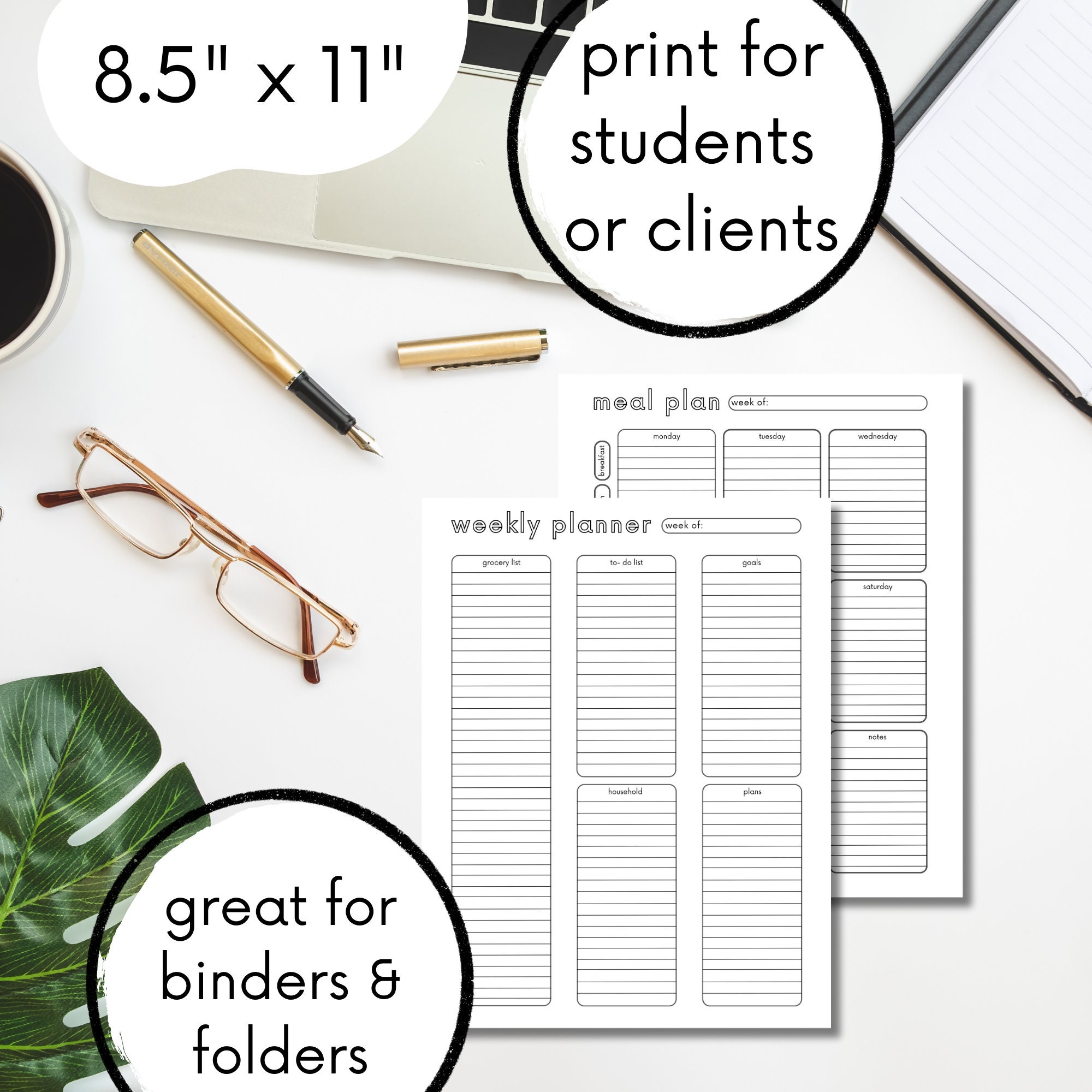 Digital Weekly Meal Planner, Printable Weekly Meal Plan Template, Daily ...