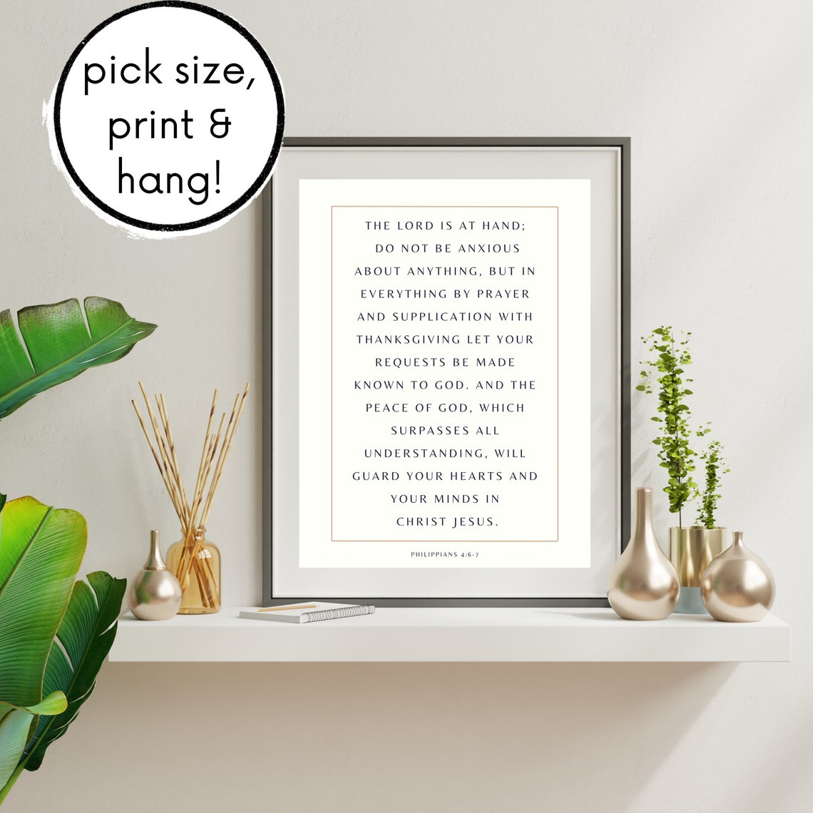 Printable Modern Christian Wall Art, Bible Verse Room Decor, Printable ...