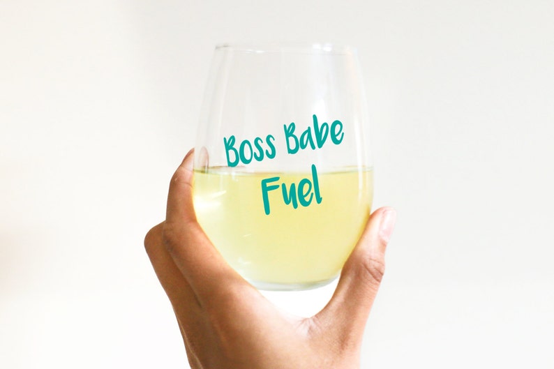 Boss Lady Fuel Stemless Wine Glass Boss Babe Fuel Stemless - Etsy