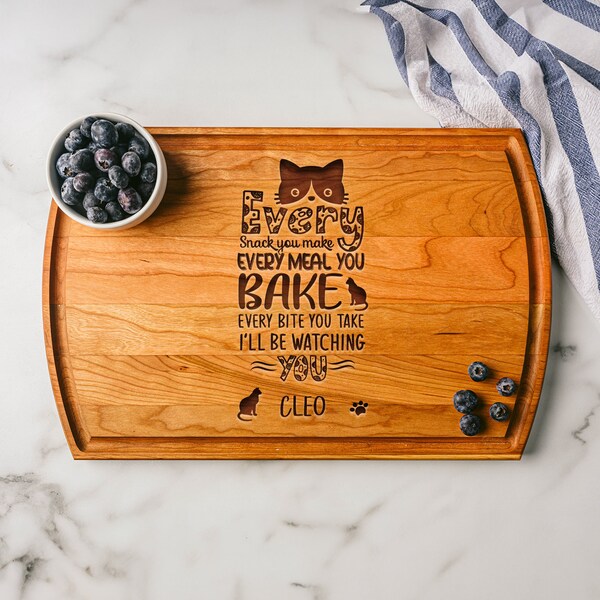 Cat Cutting Board - Etsy