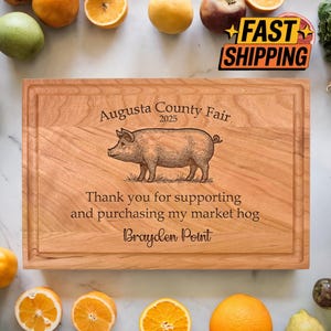 Personalized County Fair Cutting Board: Engraved Market Hog 4H Gift - Etsy