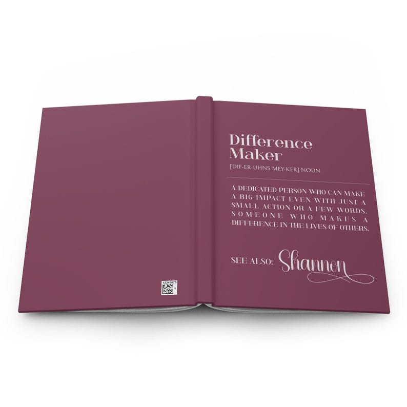 Personalized 'difference Maker' Hardcover Journal: Mentor Gift - Etsy
